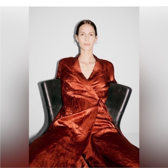 Zara | Dresses | Zara Sattin Effect Kimono Dress Zw Collection | Poshmark